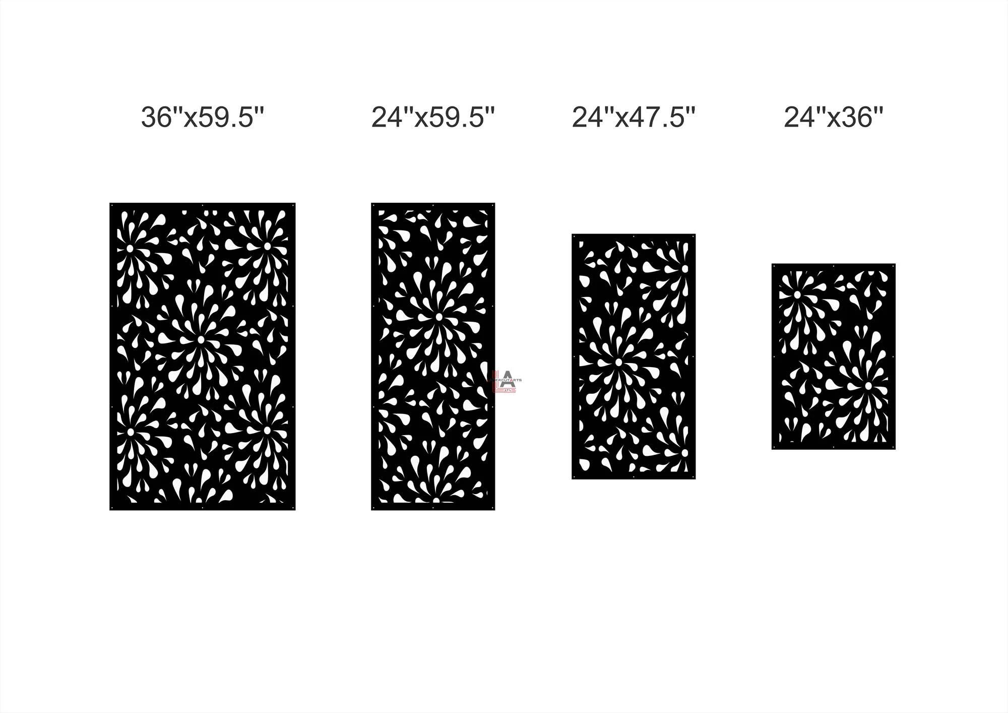 Curly Flower Privacy Panel - Laser Cut Arts Canada-USA