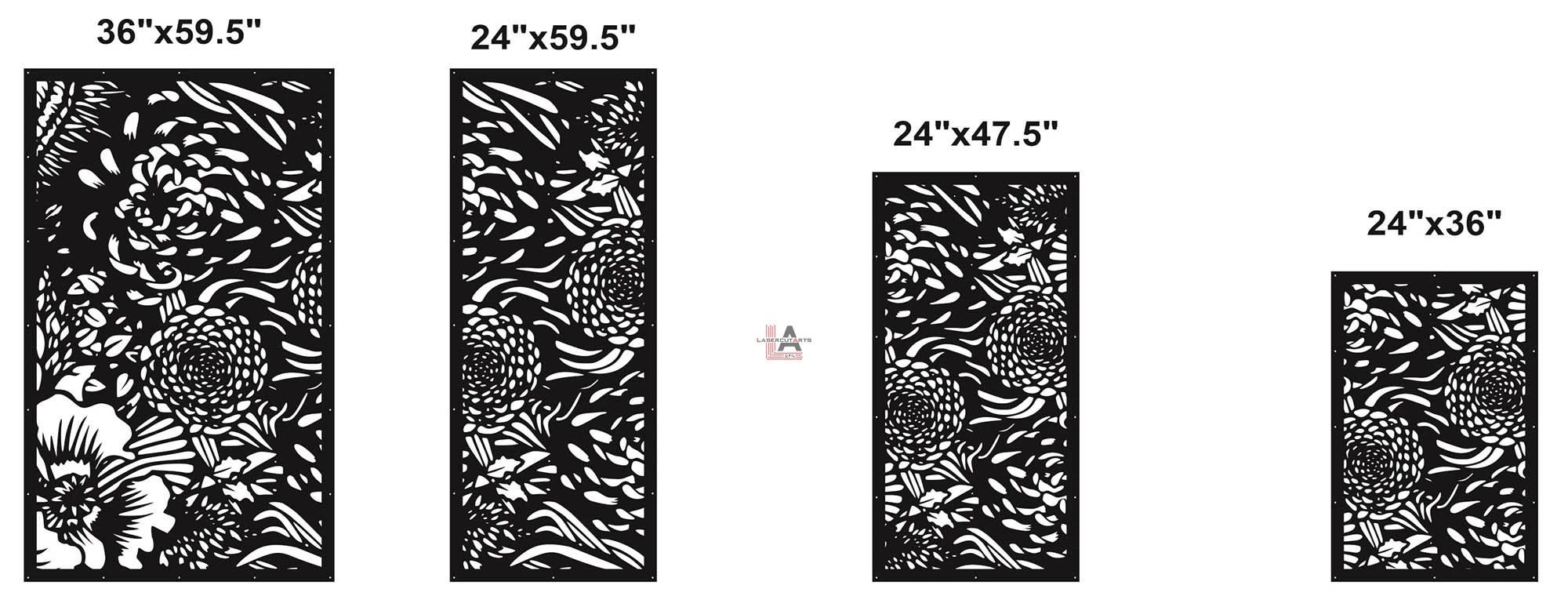 Flower Bouquet Privacy Panel - Laser Cut Arts Canada-USA