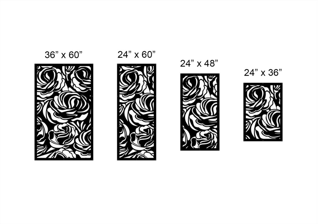 Rose Privacy Panel - Laser Cut Arts Canada-USA