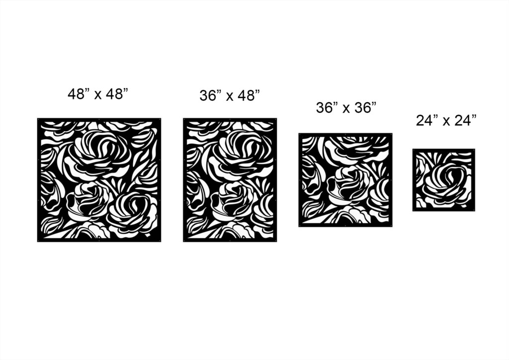 Rose Privacy Panel - Laser Cut Arts Canada-USA