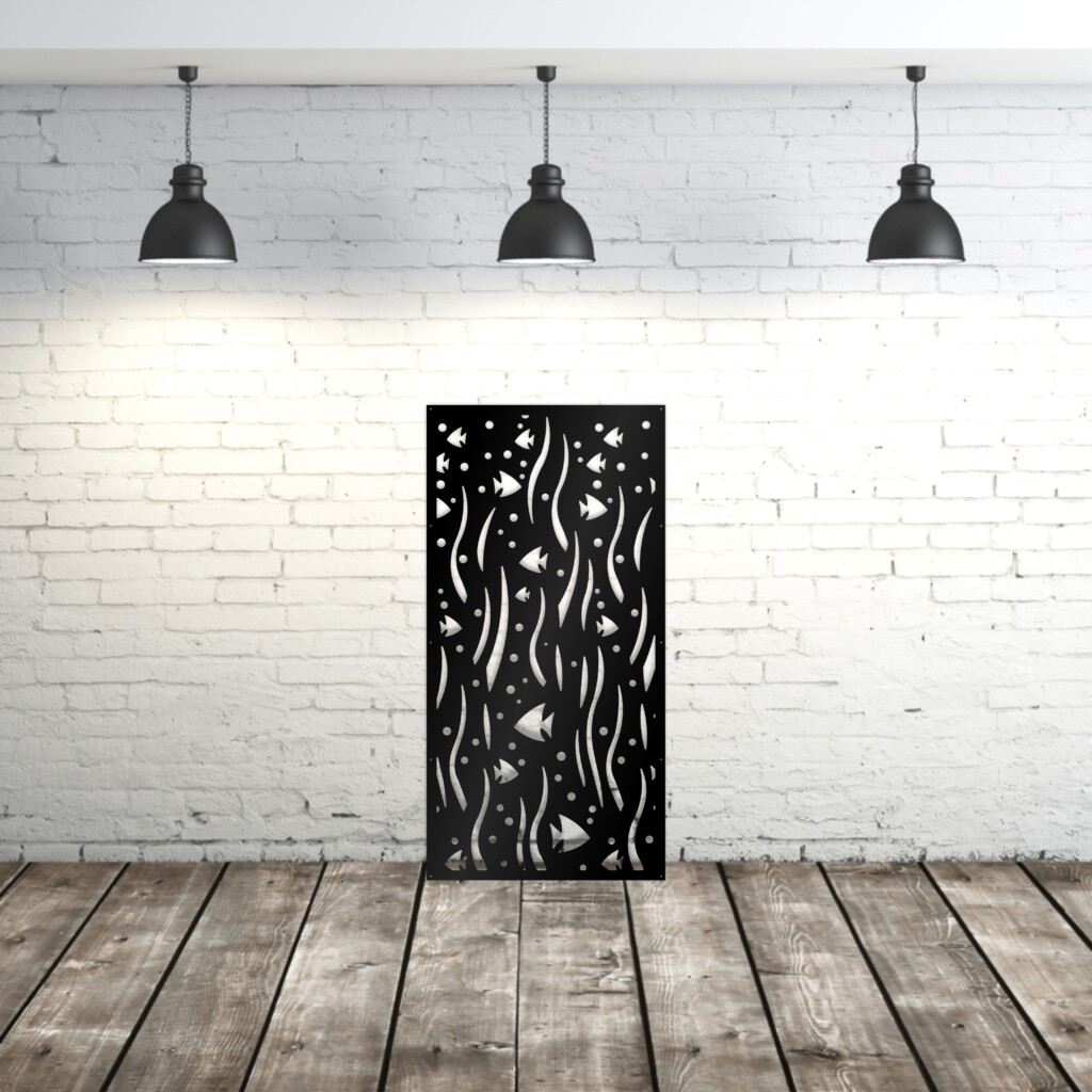 Ocean Fish Privacy Panel - Laser Cut Arts Canada-USA
